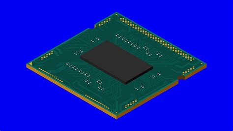 Isometric Processor Animation Central Processing Unit Or Cpu Computer