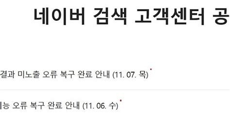 검색결과 없습니다 네이버 연이은 내부 시스템 불안
