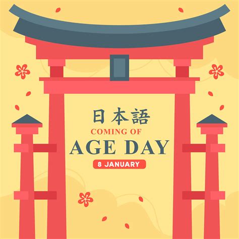 Coming Of Age Day Japan Illustration Vector Background Vector Eps 10