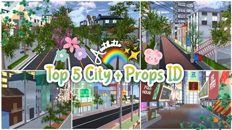 5 Top City Props Id Aesthetic 🏙️ Sakura School Simulator Youtube