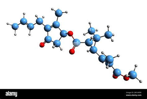 3d Image Of Cinerin Ii Skeletal Formula Molecular Chemical Structure
