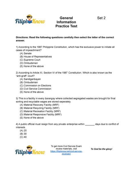 Gen In 2 Cse Reviewer Information Practice Test Directions Read The Following Questions