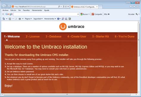 web social sitio basado en umbraco