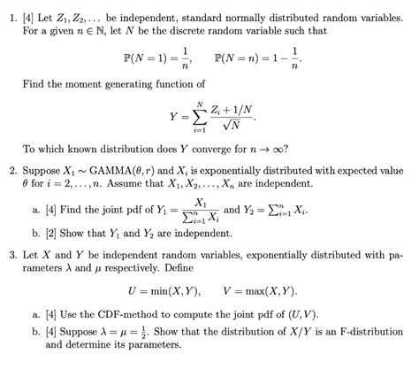 solved 1 [4] let z₁ z2 be independent standard