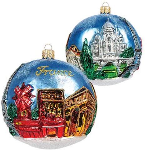 France Figural Scenery Ball Polish Glass Christmas Ornament Decoration