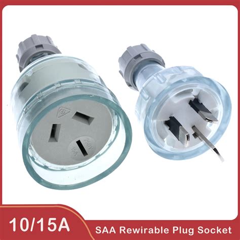 Pcs SAA Rewirable Plug Socket Australian Female Socket Prong Electrical Socket Grounded