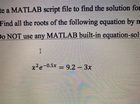 solved 3 20 points write a matlab script file to find the