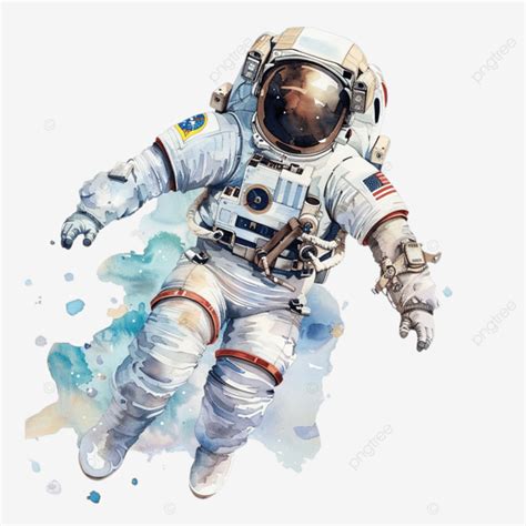 Astronauta Acuarela Haciendo Aventuras En El Espacio Exterior PNG