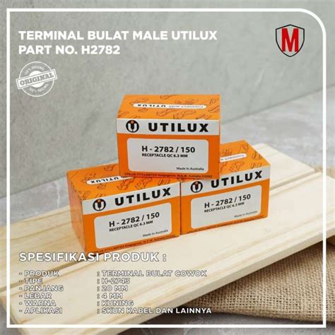 Promo Skun Bulat Cowok Konektor Male Terminal Skun Utilux H Original Diskon Di Seller