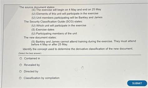 Solved The Source Document States S The Exercise Will Begin On