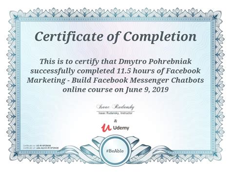 Dmytro Pohrebniak On Linkedin Udemy Course Completion Certificate
