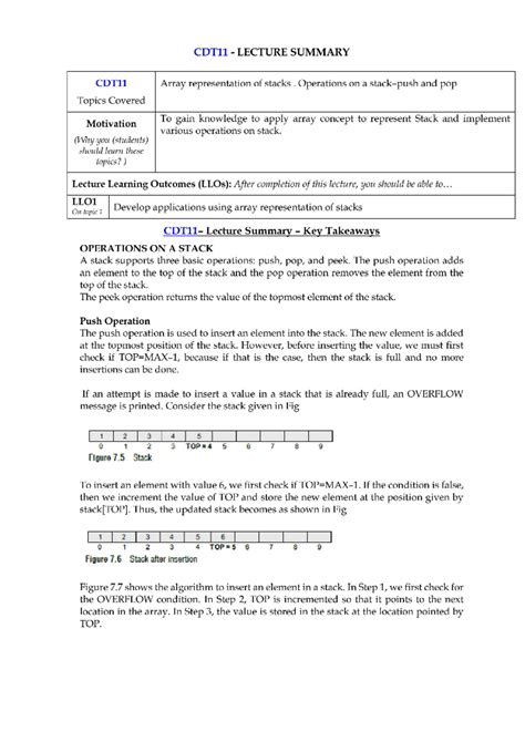 Ds Cdt11 Summary Ds Important Summaries Data Structures Using “c