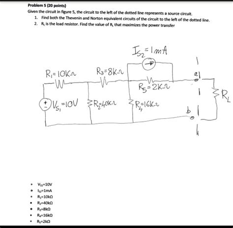 Solved Problem 5 20 Points Given The Circuit In Figure 5 The