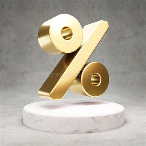 ícone Percentual Símbolo Percentual De Ouro Do Atum No Pódio Dourado