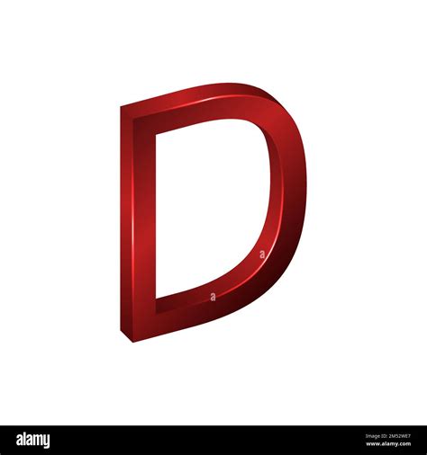 Lettre D dans un style réaliste de 3D icônes Illustration vectorielle