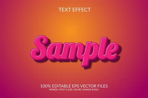Premium Vector Sample 3d Editable Vector Eps Text Effect Illustration