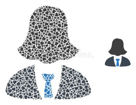 Business Woman Recursion Composition Of Self Items Stock Vector