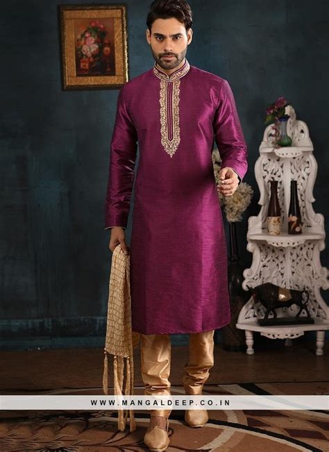 Wedding Function Wear Coffee Color Embroidered Kurta Pajama At Rs Piece Men Kurta Pajama
