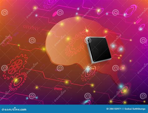 Microchip Robotics Brain Intelligent Networking Automated Electricity Abstract Background Vector