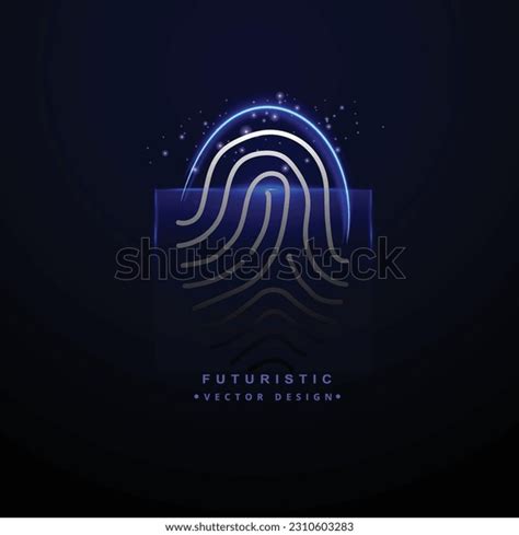 Futuristic Scan Fingerprint Cyber Security Password Stock Vector Royalty Free 2310603283