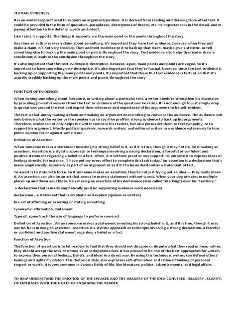 definition of assertion pdf argument evidence