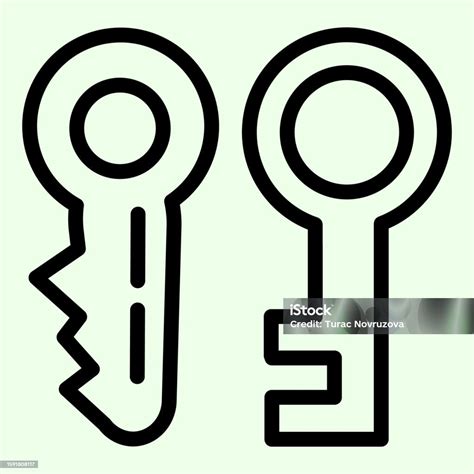 키 라인 아이콘입니다 두 개의 집 문 열쇠 기호 윤곽선 스타일 픽토그램 흰색 배경에 부동산 및 건설 표지판 모바일 개념 웹 디자인 벡터 그래픽 강철에 대한 스톡 벡터 아트
