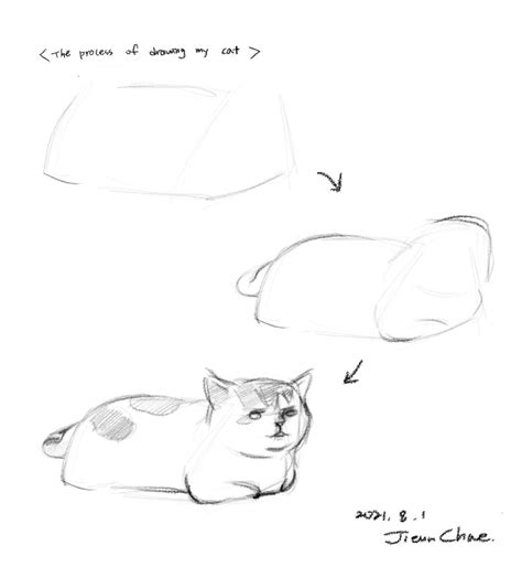 고양이 쉽게 그리기 초보도 쉽게 따라 할 수 있는 방법