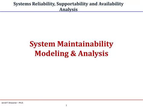 Ppt System Maintainability Modeling And Analysis Powerpoint