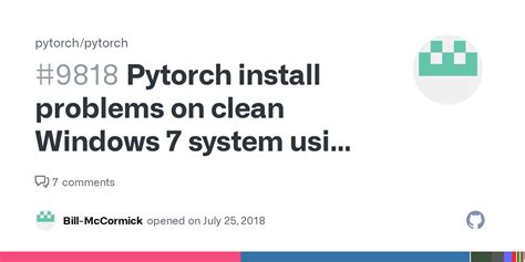 Pytorch Install Problems On Clean Windows System Using Pip Issue Pytorch Pytorch