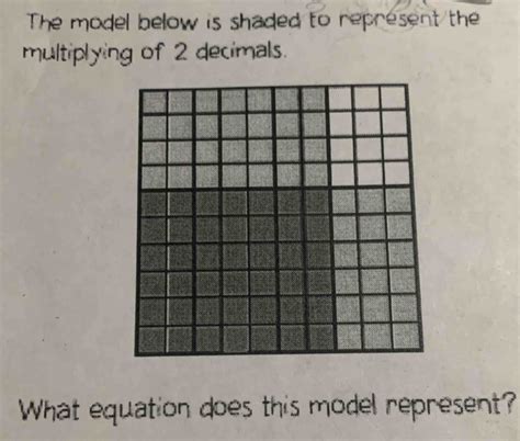 the model below is shaded to represent the multiplying of 2 decimals what equation does [math]