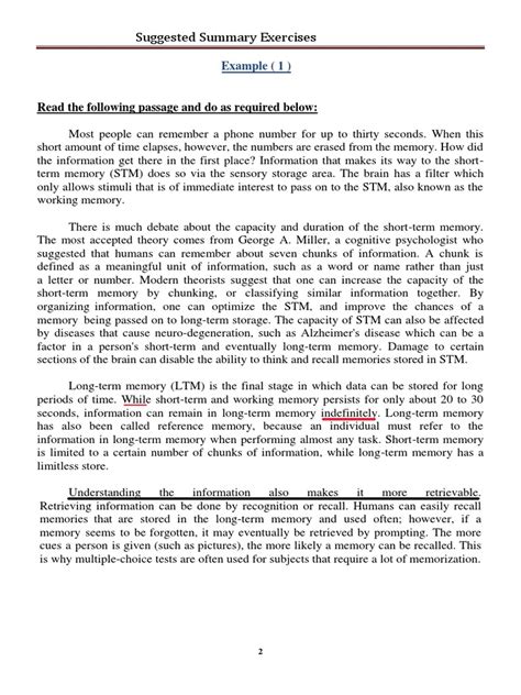 Summary Exercises Pdf