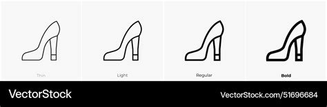 Heels Icon Thin Light Regular And Bold Style Vector Image