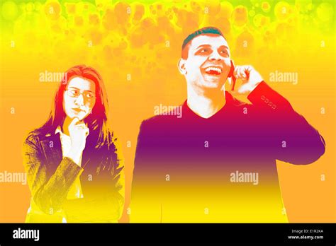 Curious Woman Thinking Her Man Is Cheating On Her While Talking On The