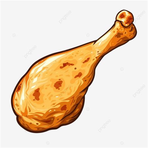 Sticker Of A Cartoon Cooked Chicken Leg Sticker Cartoon Drawing Png