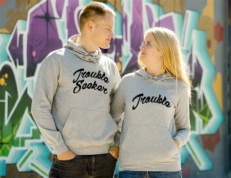 Customized Couple Hoodies Trouble Couple Great Ts For Couple