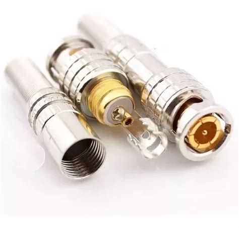 Conector Bnc Gold Mola Parafuso Cftv 10 Unidades