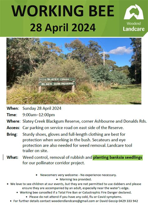 Woodend Landcare Working Bee 28 April 2024 Woodend Landcare