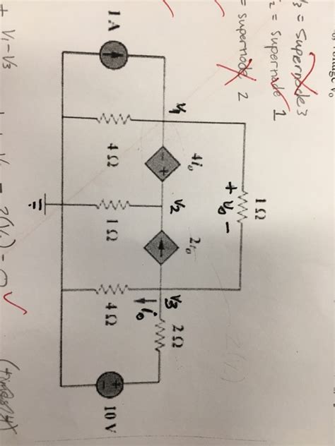 Solved Find V1 V2 V3 I0 And V0 Using Nodal Analysis