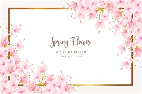 벚꽃 배경 및 프레임 디자인 프리미엄 벡터