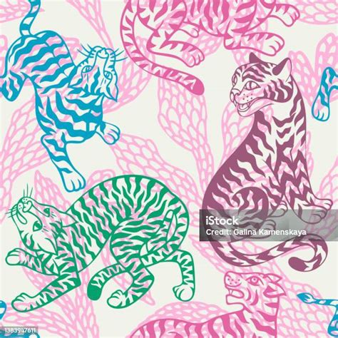 Tropical Seamless Pattern Jungle Predator Overlay With Decorative