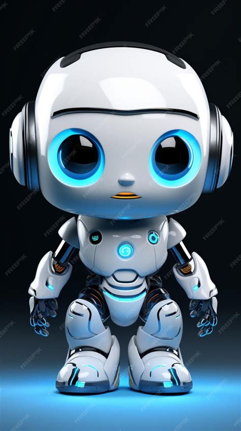 White System Ai Chat Bot 3drender Cute Robot Design Vertical Mobile