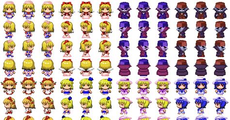 東方 Rpgツクールmv用歩行グラフィック 東方キャラクターまとめ1 スペキュラム合金のイラスト Pixiv