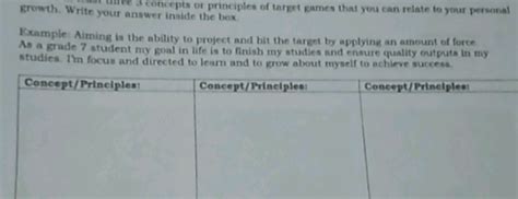 I Concepts Of Principles Of Target Games That StudyX