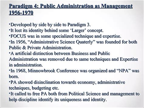Paradigms Of Public Administration Ppt Science