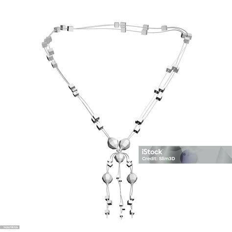 흰색 배경에 고립 된 돌이있는 목걸이의 다각형 모델 정면보기 3d 벡터 일러스트레이션 다이아몬드에 대한 스톡 벡터 아트 및 기타 이미지 Istock