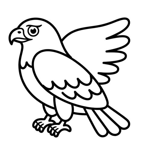 Simple Hawk Coloring Page Download Print Or Color Online For Free