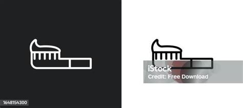 흰색과 검은색의 칫솔 윤곽선 아이콘입니다 칫솔 플랫 벡터 아이콘은 웹 모바일 앱 및 Ui를 위한 Beauty Collection에서 제공합니다 건강관리와 의술에 대한 스톡