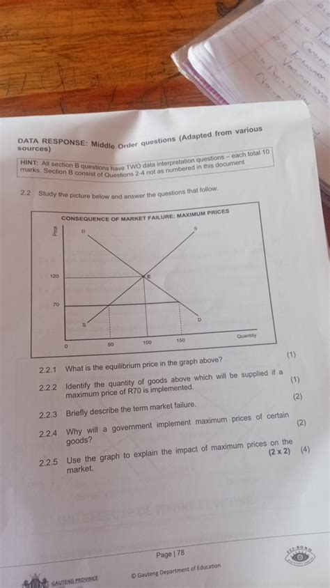 Data Response Middle Order Questions Adapted From Various Sources Hint