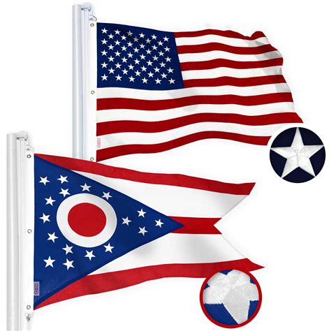 G128 Combo Pack American Usa Flag 5x8 Ft And Ohio Oh State Flag 5x8 Ft