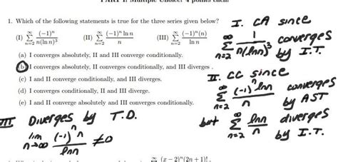 Solved 1 Which Of The Following Statements Is True For The Chegg